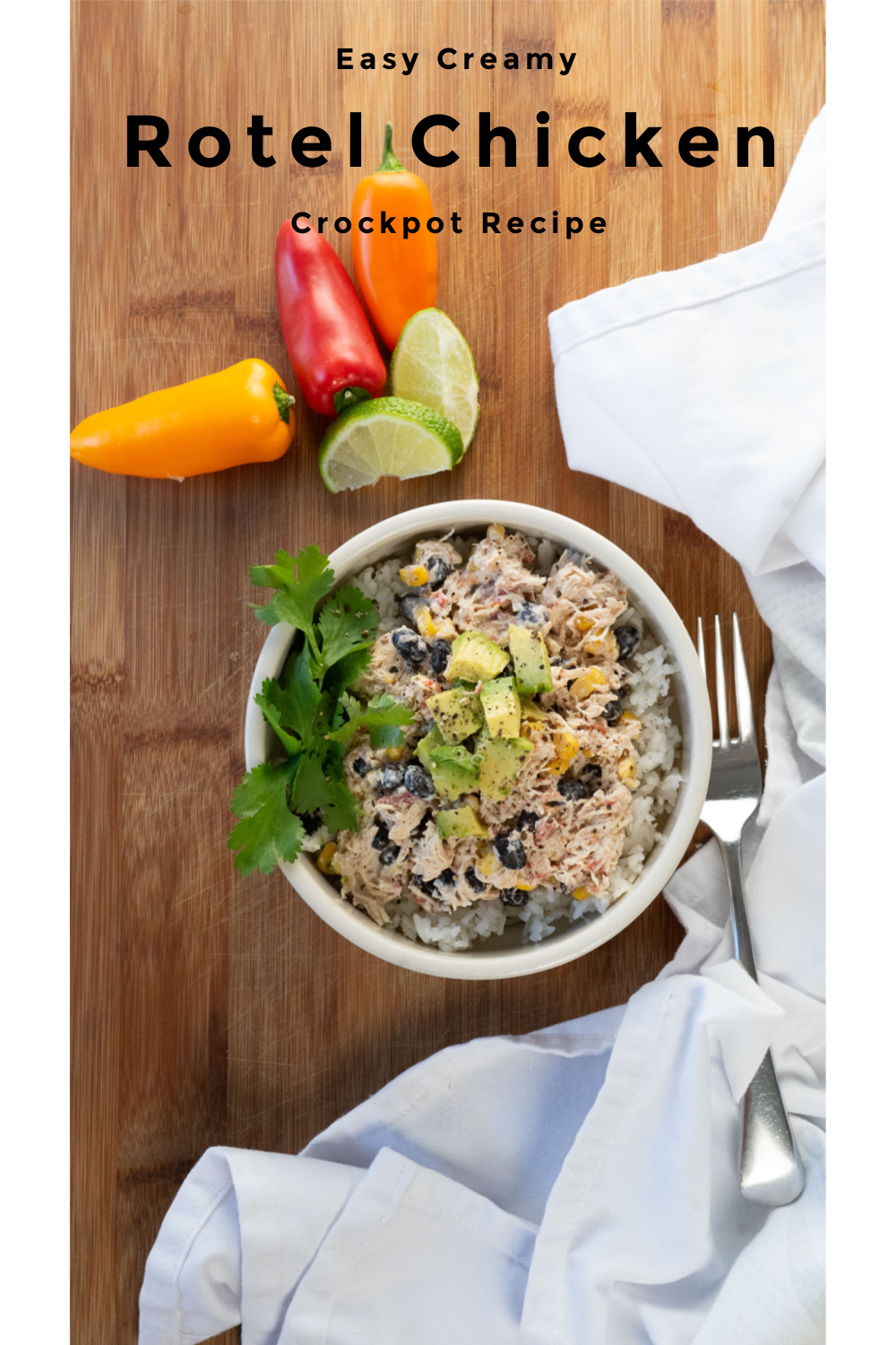 Easy Creamy Rotel CrockPot Chicken recipe - Eat 2 Gather